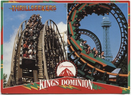 Postcard Chrome Amusement Park Paramount's Kings Dominion, Doswell, VA ...