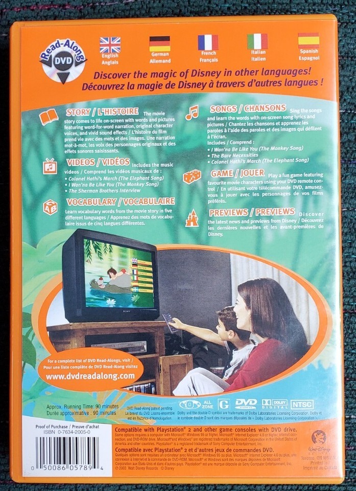 The Jungle Book - Read-Along (DVD, 2003) 50086057894 | eBay
