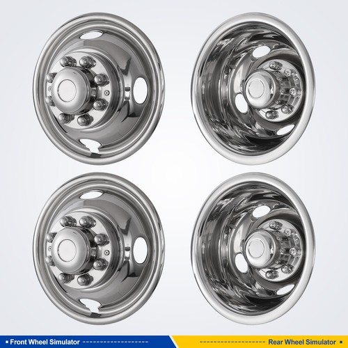 For 1974-1998 Ford F-350 4 x16" Dually Wheel Simulators 8x lugs 4xHand ...