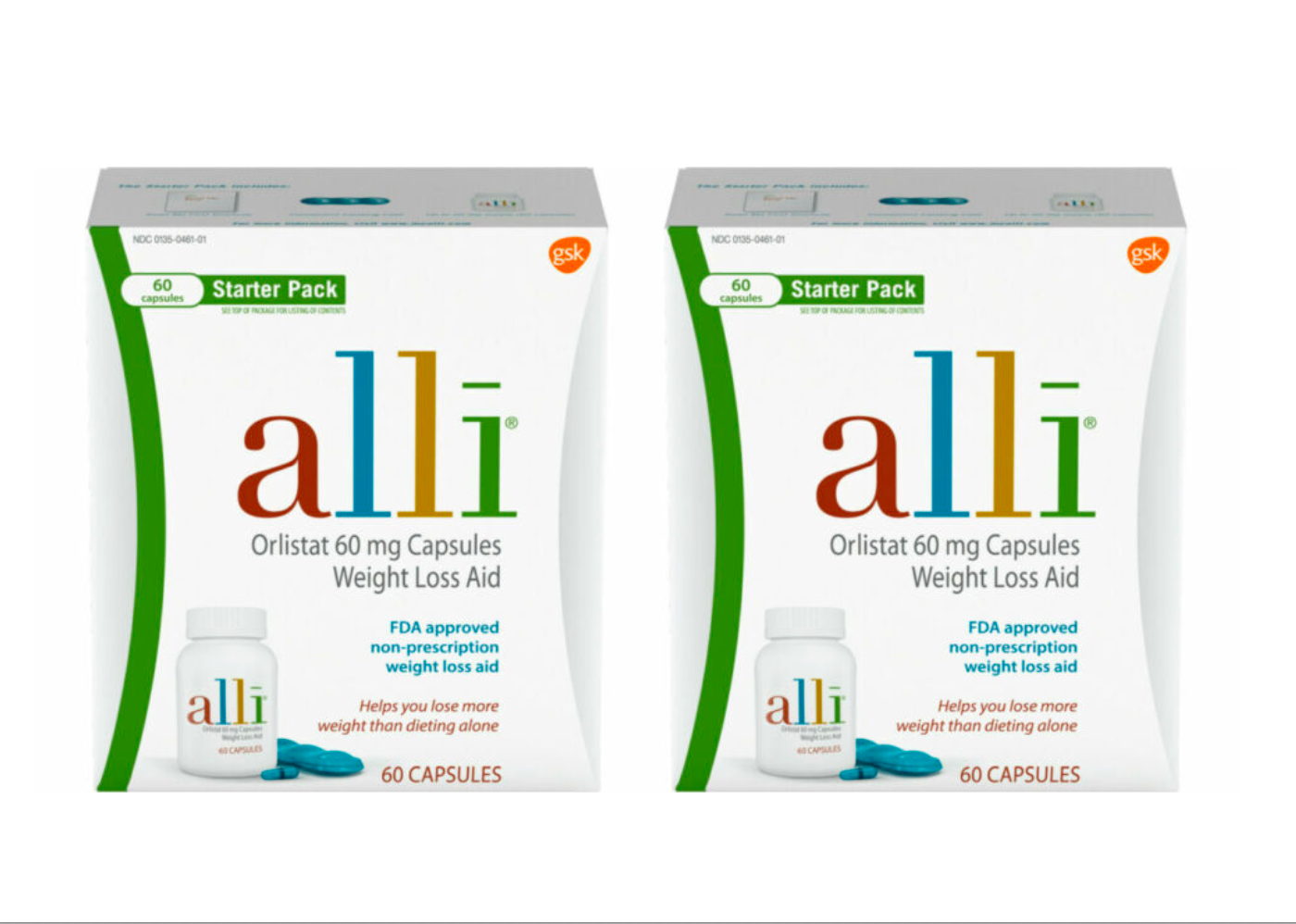 2 Packs! alli Orlistat 60mg Weight Loss Pills/Starter Packs: (120 Capsules) 9/25 353100748618 | eBay