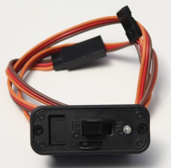 L.E.D. R/C Battery Switch W/Charge Port Fits Futaba Spectrum JR 22 AWG ...