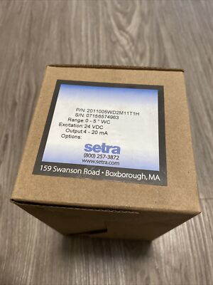 Setra Systems Pressure Transducer Model 201 2011005WD2M11T1H | eBay