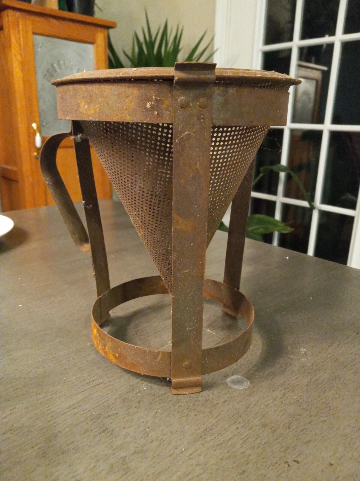 Vintage Metal Kitchen Sieve on Stand | eBay