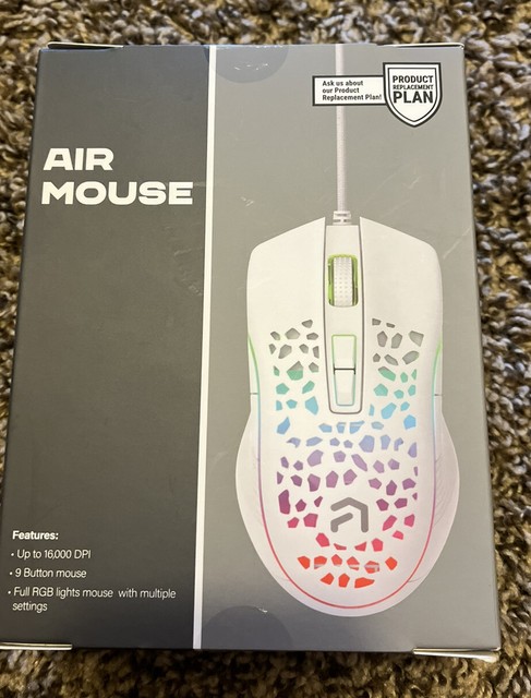 Atrix AIR MOUSE RGB 9 Button White Gaming Mouse - 16 000 DPI - 400 IPS ...