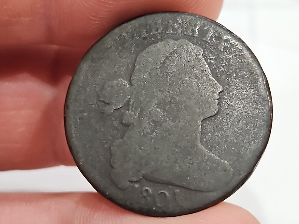 1801 USA Large One Cent Coin United States 1 Large Cent Penny Draped ...
