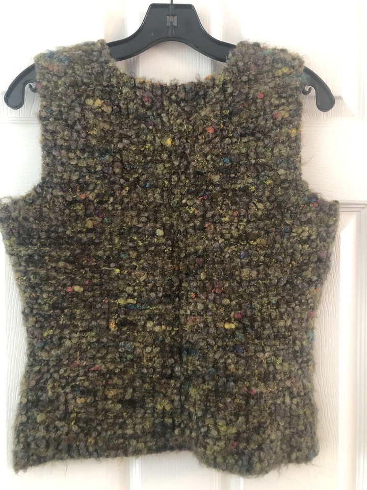 Talbots Wool Blend sophisticated olive toned hand-knit style vest Made ...