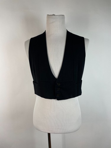 Antique 1900S VICTORIAN Men's Black three button Vest Gilet Waist Coat ...
