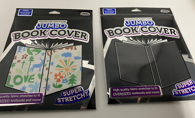 2PK Book Sox Jumbo BookCover Stretchable Fabric for Large Textbooks ...