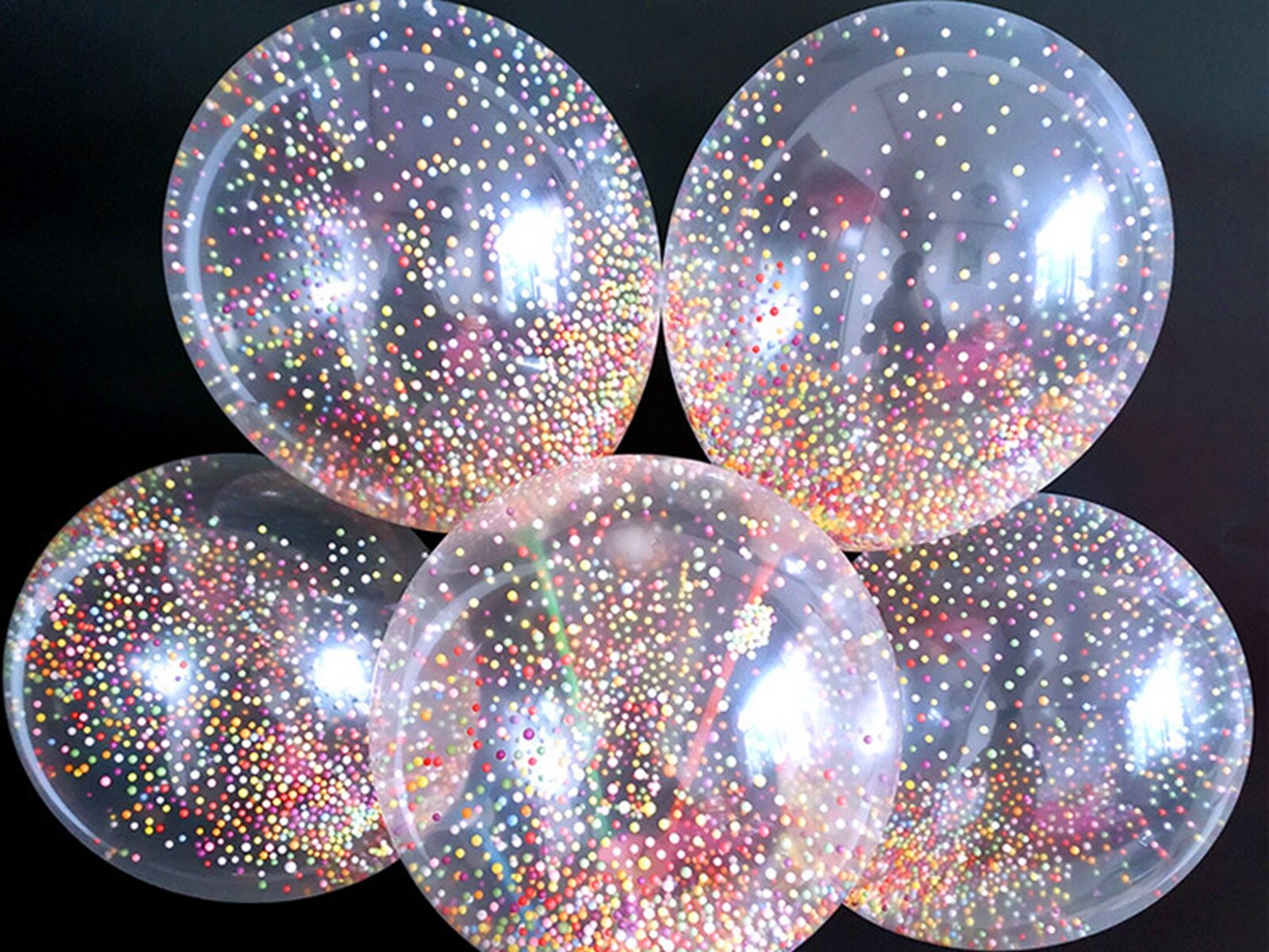 10pcs 12" Color Thermocol Ball Confetti Filled Latex Balloons Birthday ...