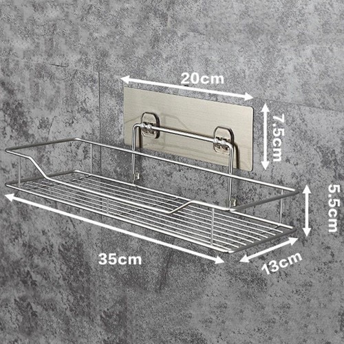Stainless Steel Non Rust Bathroom Shower Storage Shelf Suction Basket ...