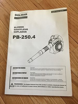 Dolmar Blower PB-250.4 Owners Manual | eBay