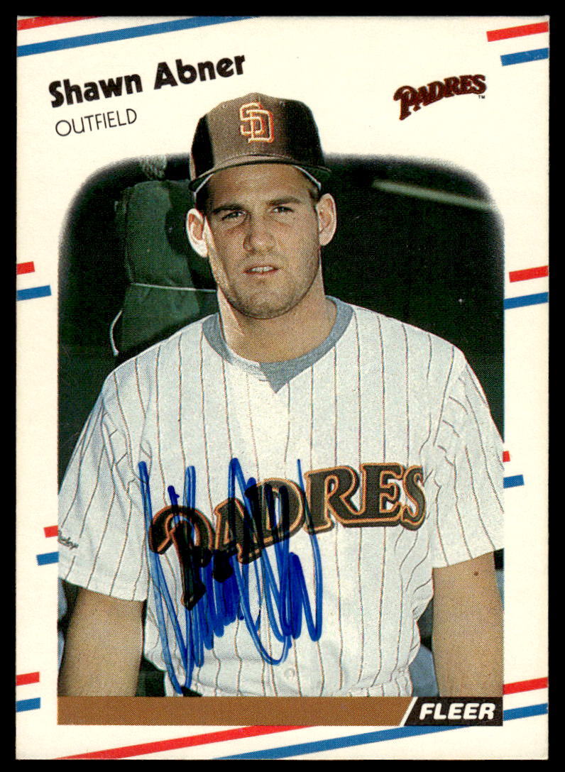 1988 Fleer #576 Shawn Abner * San Diego Padres * Auto * Signed ...