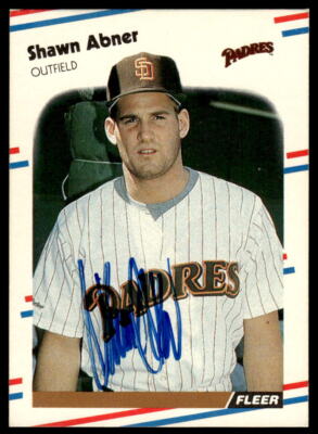 1988 Fleer #576 Shawn Abner * San Diego Padres * Auto * Signed ...