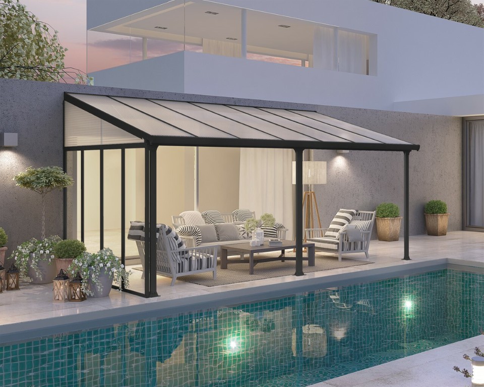Tuscany Patio Cover Grey Aluminium Porch Door Canopy Pergola By Palram ...