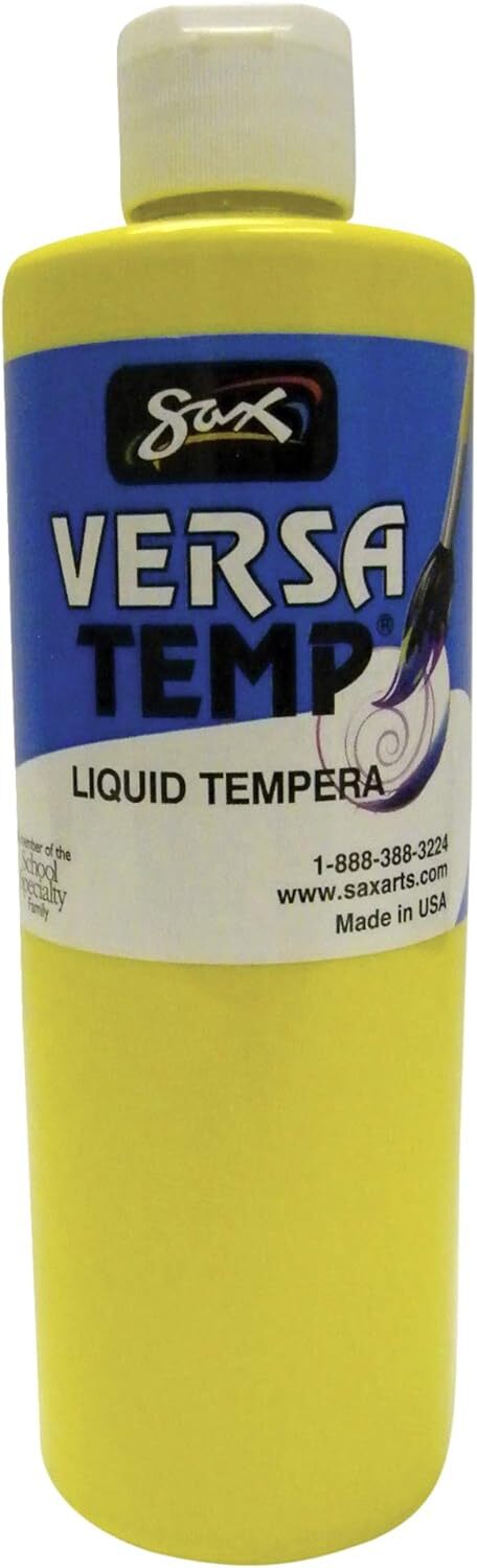 Sax Versatemp Heavy-Bodied Tempera 16 Fl Oz (Pack of 1), Primary Yellow ...