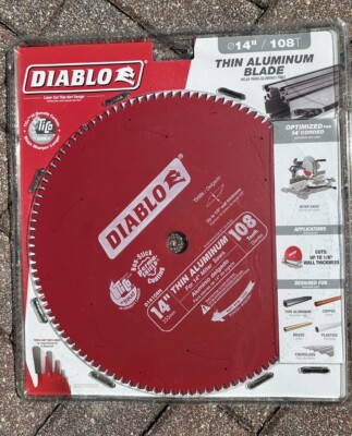 Diablo Thin Aluminum Blade. For 14" Miter Saw. Wet/Dry. 108 Teeth. | eBay