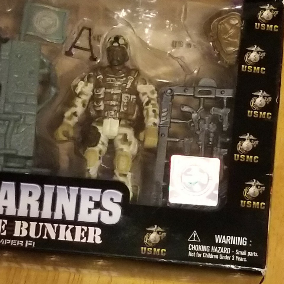 U.S. Marines Defense Bunker Play Set Action Figure Gear Semper Fi USMC ...