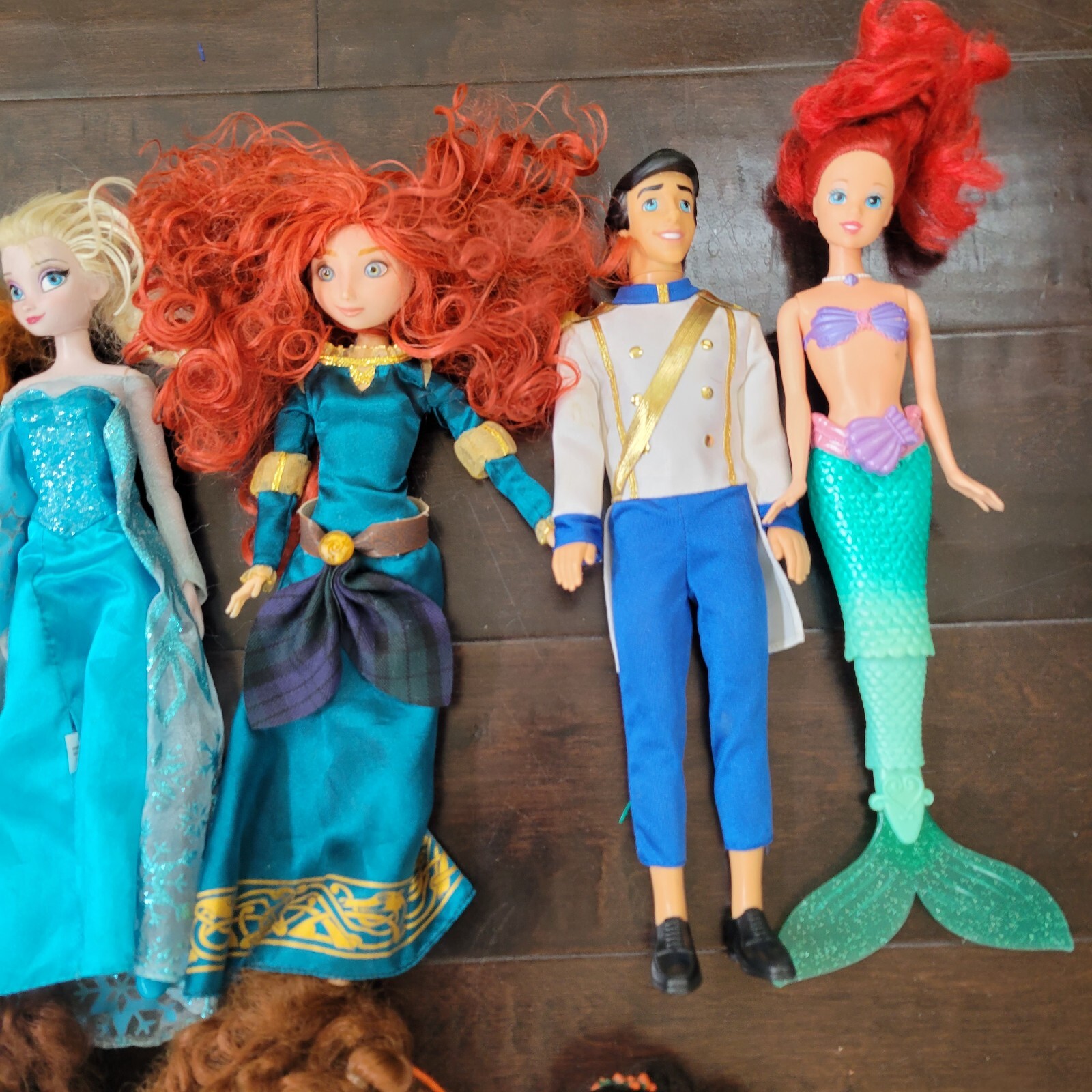 Lot of 10 Disney Princess 11" Dolls Merida, Ariel, Eric Snow White Anna ...