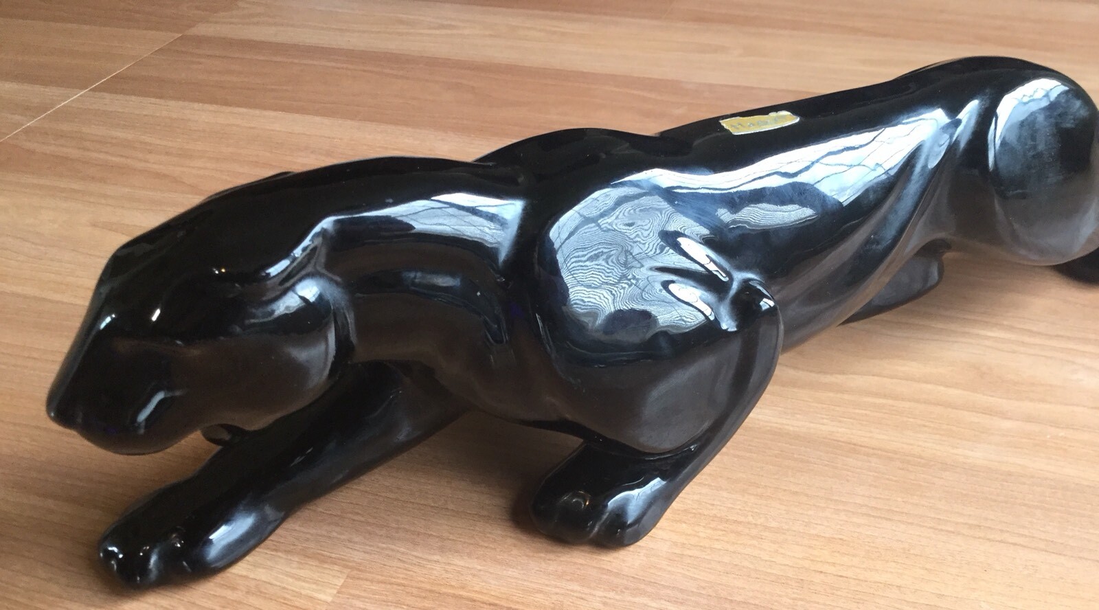 OLD VTG ROYAL HAEGER BLACK PANTHER PROWLING CERAMIC FIGURE SCULPTURE ...