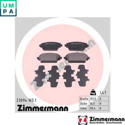 BRAKE PAD SET DISC BRAKE 23094.165.1 FOR NISSAN ALMERA/TINO PRIMERA ...