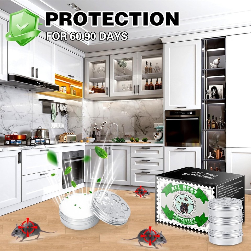 4 Pcs Mouse Repellent - Peppermint Oil Mice Deterrent Tin Indoor ...