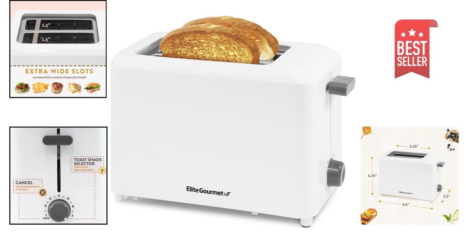 Sophisticated 2-Slice Cool Touch Toaster with Extra Wide 1.5" Slots ...