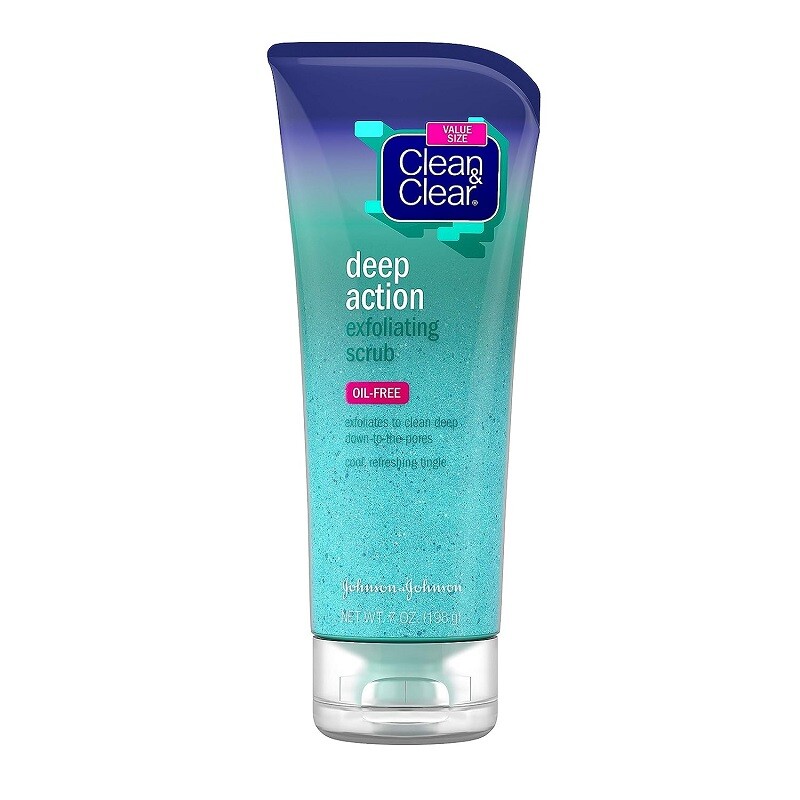 Clean & Clear Deep Action Exfoliating Facial Scrub Beads Cooling Face ...