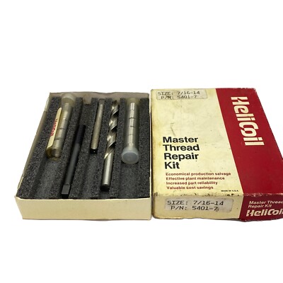 USED Helicoil 7/16-14 Master Thread Repair Kit 5401-7 | eBay