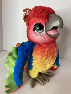Hasbro Parrot FurReal Friends Rock-A-Too Show Bird Interactive Talking ...
