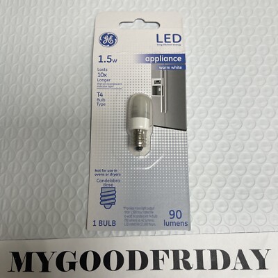 GE 1.5w T4 LED 13370 Refrigerator Light Bulb E12 Base As Bright As 15w ...