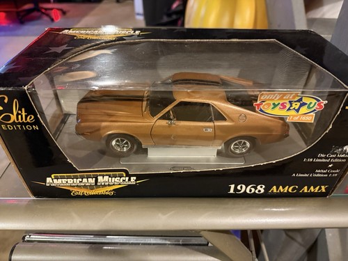 1/18 1968 AMC AMX IN GOLD-TOYS 'R US EXCLUSIVE COLOR--ERTL/AMER. MUSCLE ...