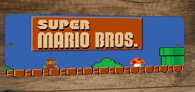 Super Mario Bros Brothers - 4x12 Metal Wall Sign | eBay