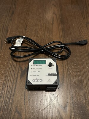 Grozone SCO2 Controller 0-5000 ppm w/ 8’ Hydrofarm 120v Power Cable ...