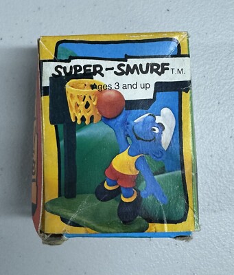 Smurfs - Basketball Smurf - Rare 1980 Vintage Original PVC Display ...