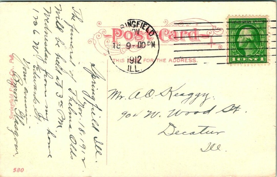 Postcard First Christian Church Springfield Illinois 1912 | eBay