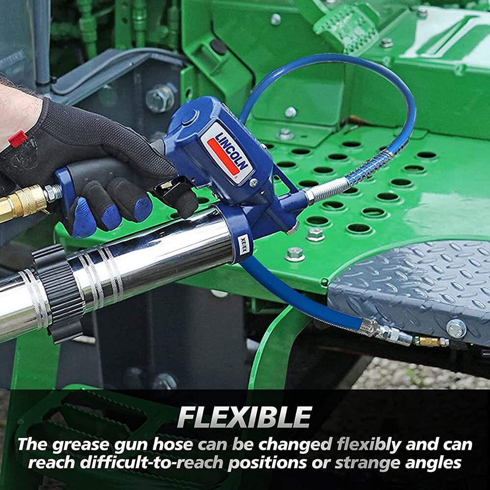 6 Piece Grease Gun Hose Kit, 39 Inch Flex Grease Hose Extension ,Sharp ...