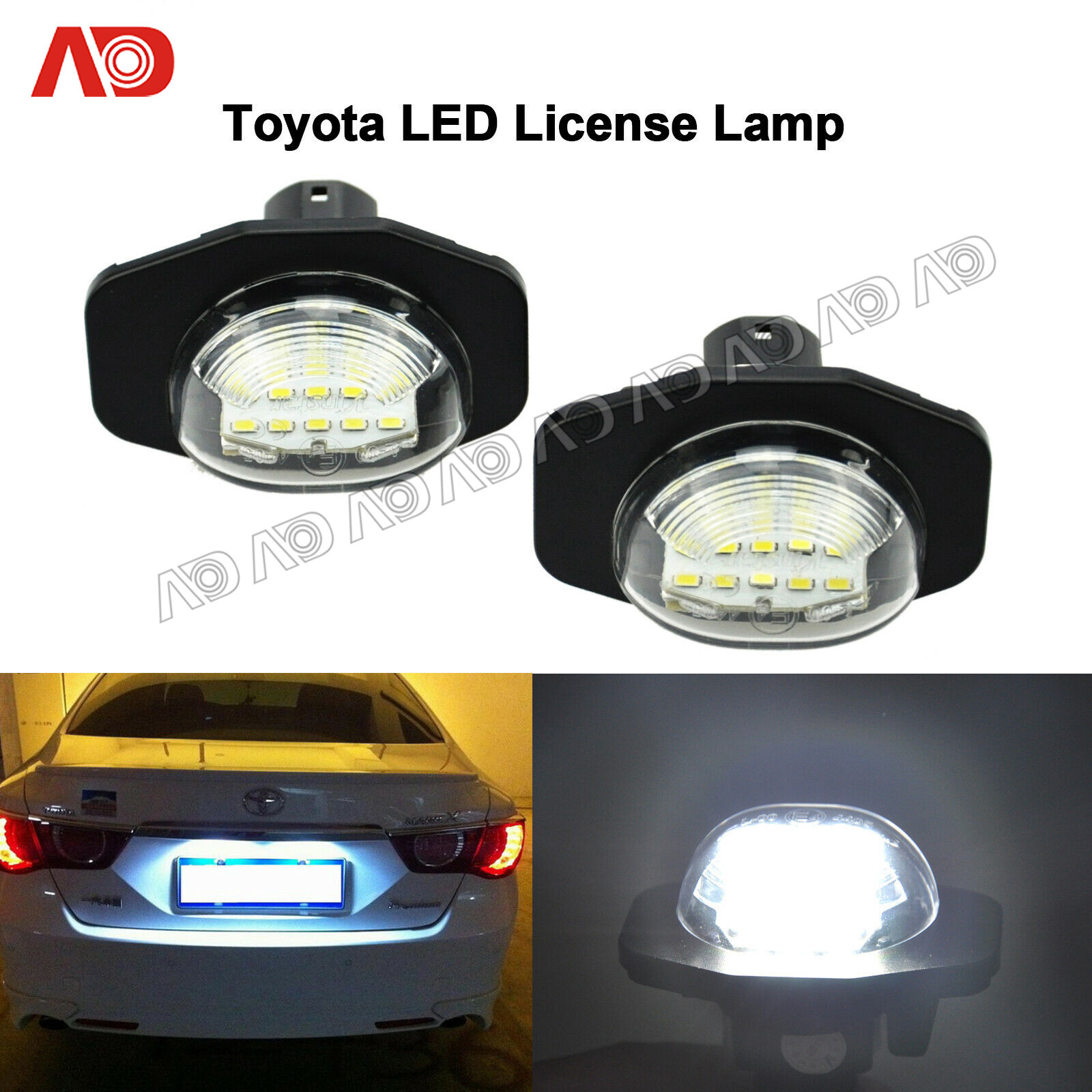LED Number License Plate Lights Lamp For Toyota Sienna Corolla Auris ...