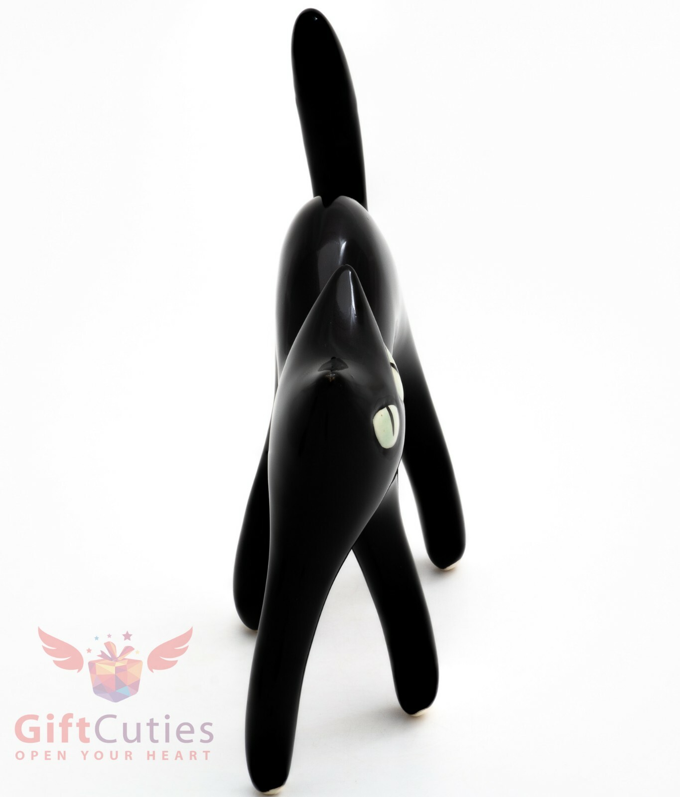 Porcelain Figurine of Black Angry Cat Kitty Kitten | eBay