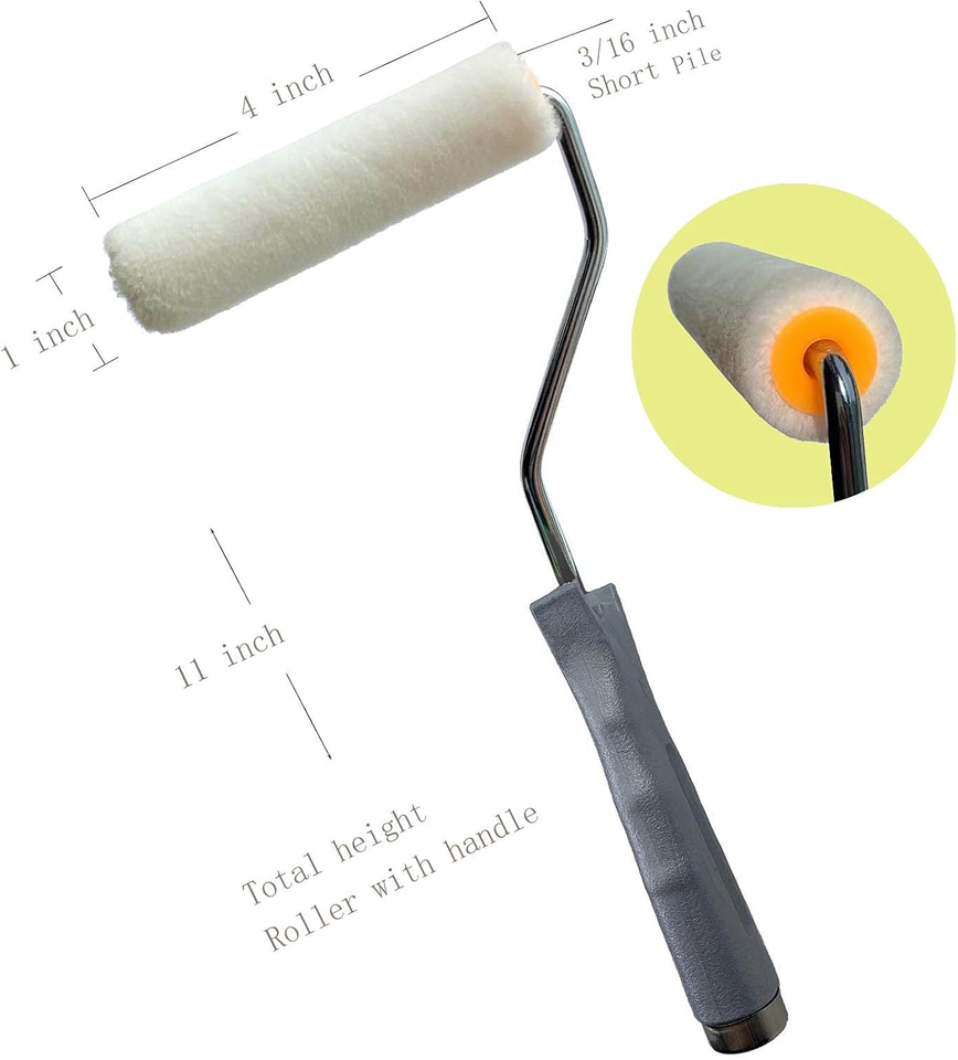 Small Roller Paint Set with Lint-Free Roller Covers, Threaded Roller ...
