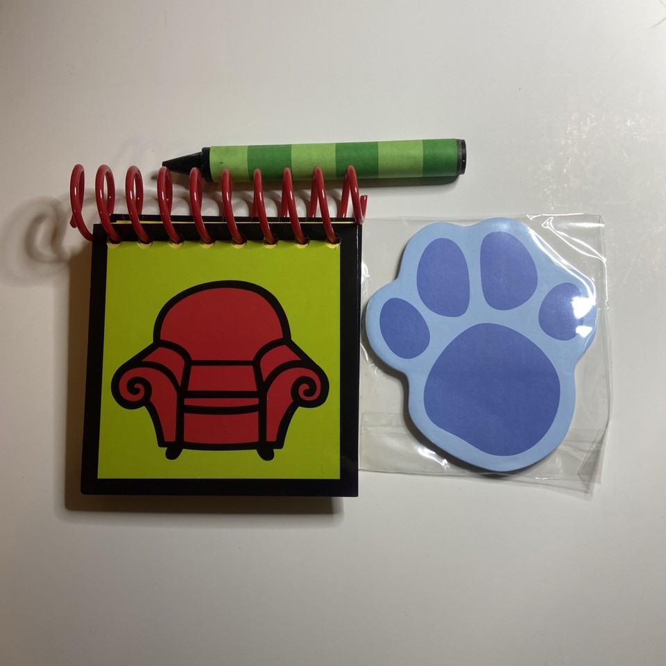 Handcrafted STEVE Handy Dandy Notebook and Crayon with Paw Prints | eBay
