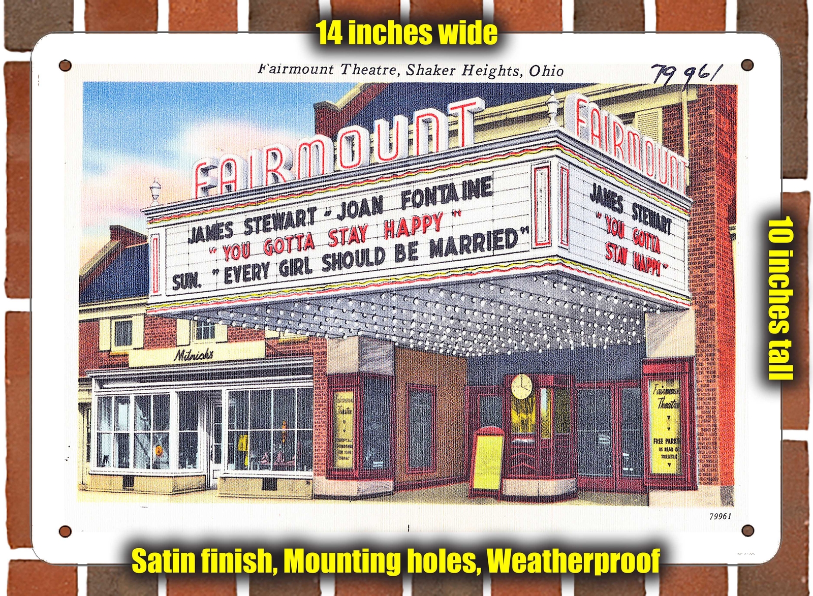 Metal Sign - Ohio Postcard - Fairmount Theatre, Shaker Heights, Ohio | eBay