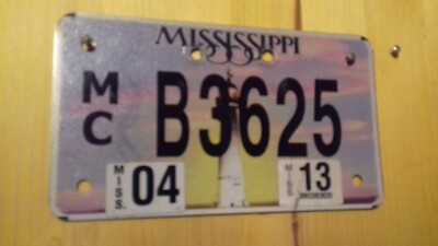 MISSISSIPPI MC B6325 Jahr 04-13 US Motorrad Kennzeichen Motorcycle ...
