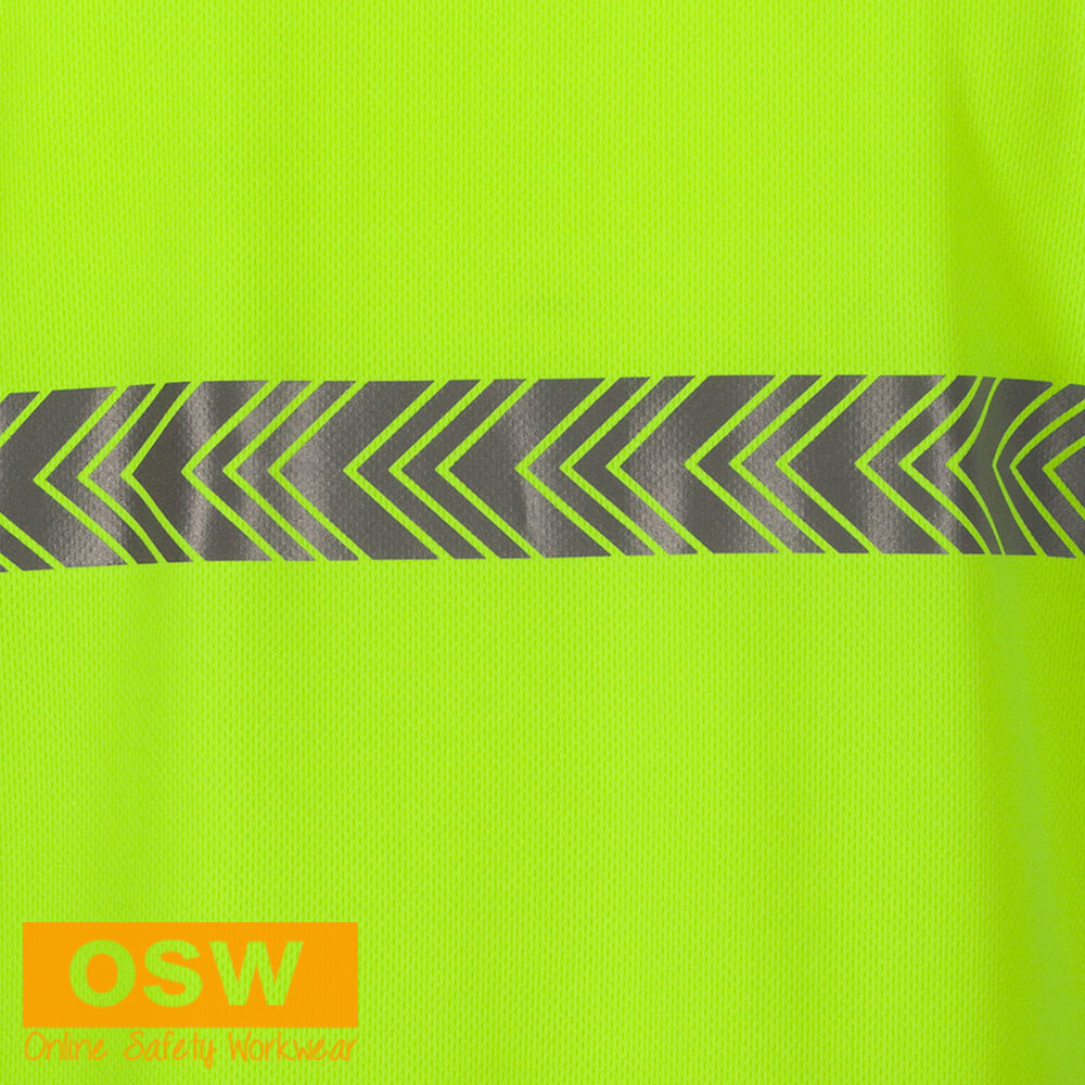 HI VIS Shorts Sleeves Segmented Tape Arrow Style Polo Easy Care Classic ...