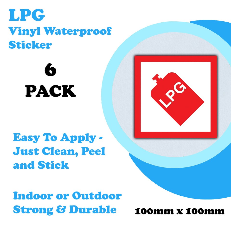 LPG Warning Stickers - 100mm Sq - Motorhome, Caravan, Camper, - LPG GAS ...