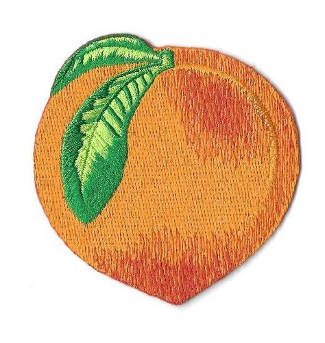 Peach - Fruit - Georgia - Florida - Kitchen - Embroidered Iron On Patch ...