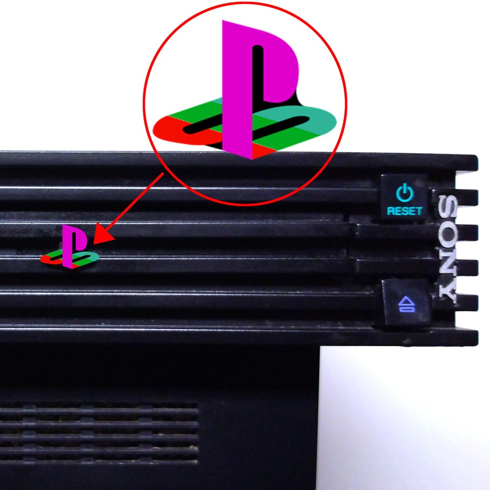 PlayStation Logo - Custom FAT PlayStation 2 (PS2) Console Tray Sticker ...