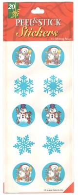 SNOWMAN SNOWFLAKE CHRISTMAS Color Clings 4" x 8.75" Sticker Sheet Stickers M199 | eBay