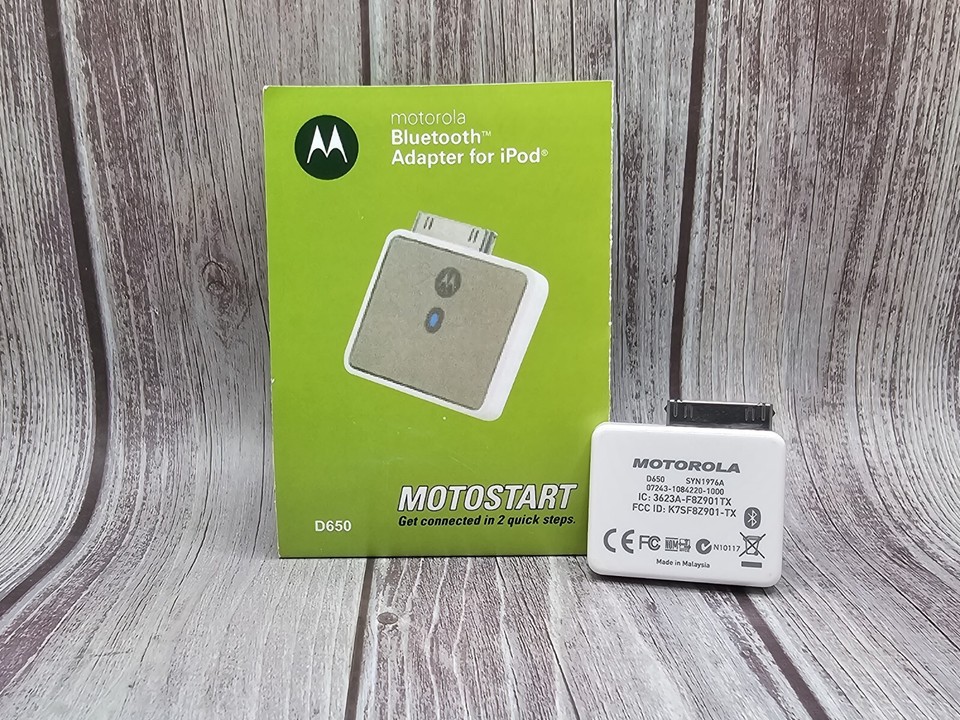Motorola D650 Bluetooth Stereo Headset Adapter For Apple IPOD SYN1976A ...