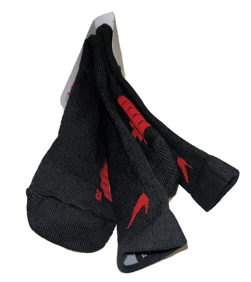Nike Elite Basketball Crew Socks 1 Pair Men 8-12 W 10-13 Black Red w ...