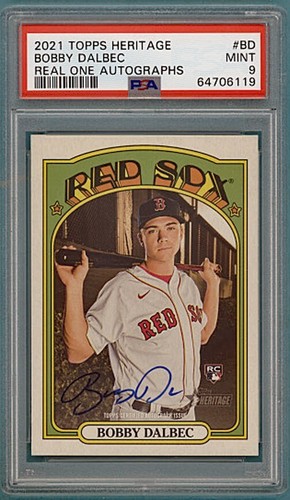 2021 Topps Heritage Real One Autographs Bobby Dalbec #BDTS PSA 9! POP 4 ...